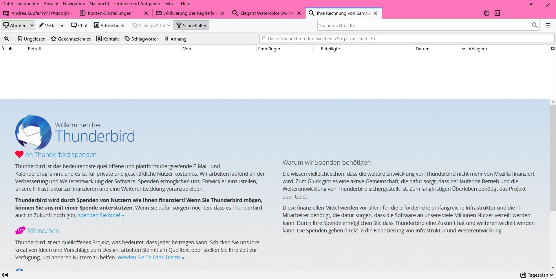 Ältere gesendete und erhaltene Emails aus zwei Ordnern verschwunden ...