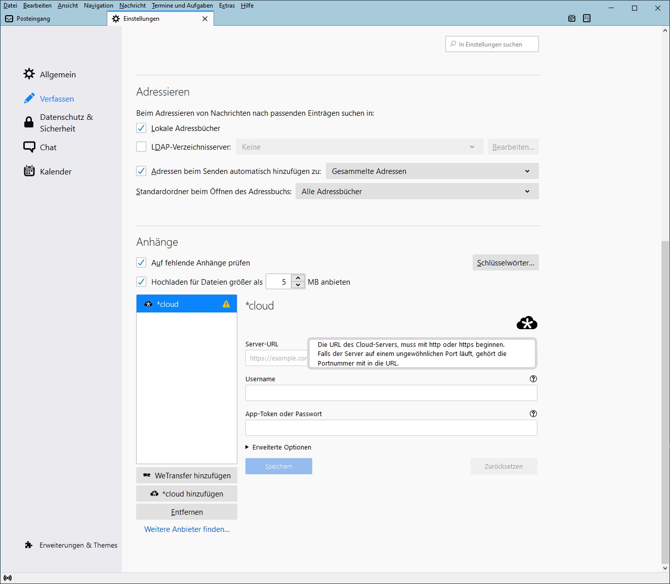 Filelink einrichten – Was muss ich bei Server-URL eintragen ...