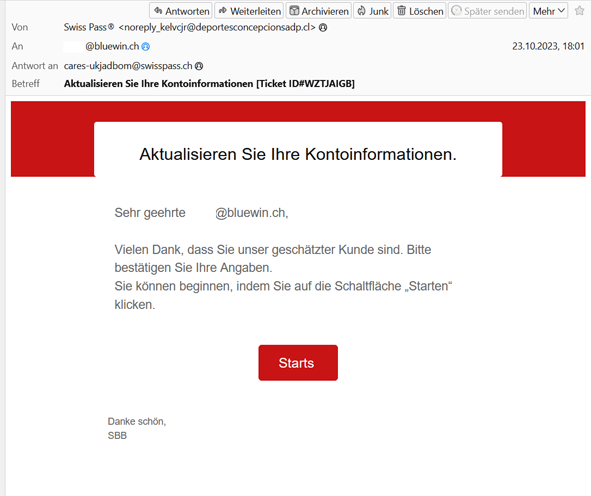 Anzeige der Absenderadresse in einem Mail, um Fakemails zu erkennen ...