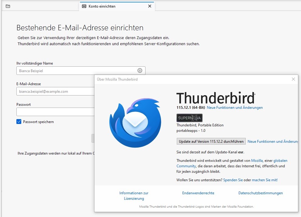Update und Thunderbird Portable dann neu einrichten??? - Allgemeines Arbeiten / Konten ...